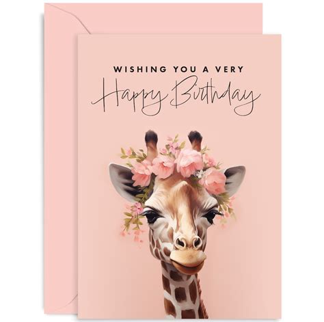 Happy Birthday Giraffe Card Birthday Card For Friend Birthday Card
