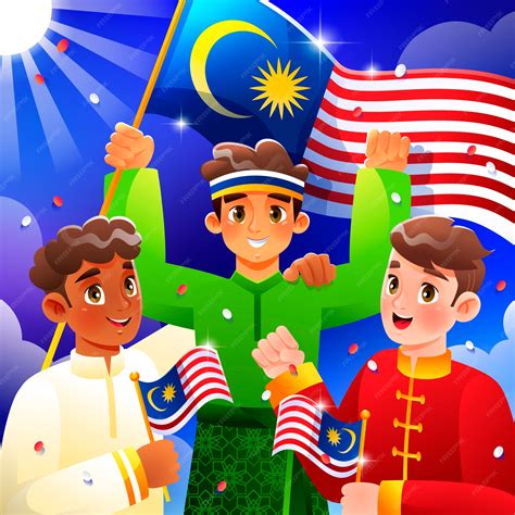 Premium Vector Gradient Hari Merdeka Illustration