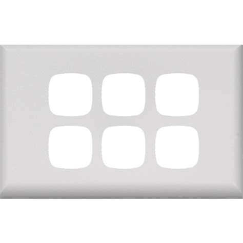 Hpm Excel 6 Gang Light Switch White Cover Mjs Electrical Supplies