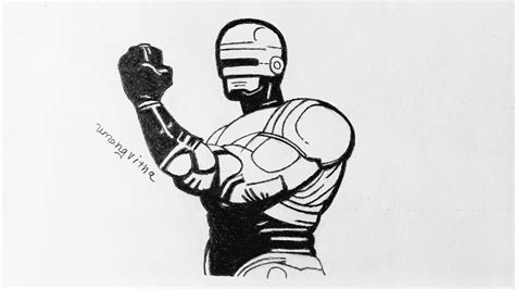 How To Draw A Simple Robocop Sketch Youtube