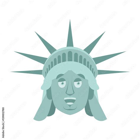 Statue Of Liberty Happy Emoji Us Landmark Statue Face Merry Emotion