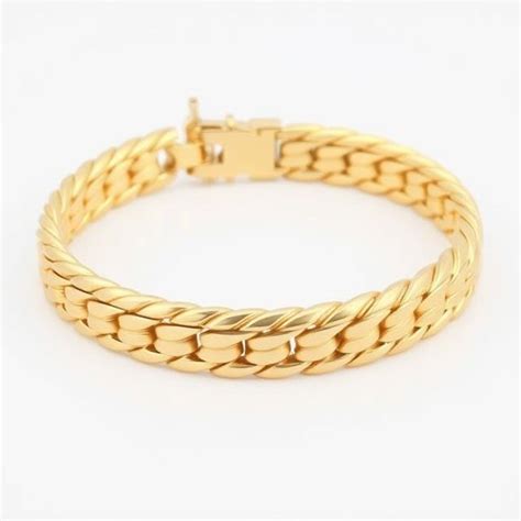 Mens 14k Solid Gold Bracelet Aliyah Lakhpati