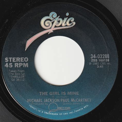 Michael Jackson Paul Mccartney The Girl Is Mine 1982 Pitman