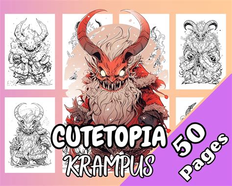 Cutetopia Krampus Coloring Book Digital Download Etsy