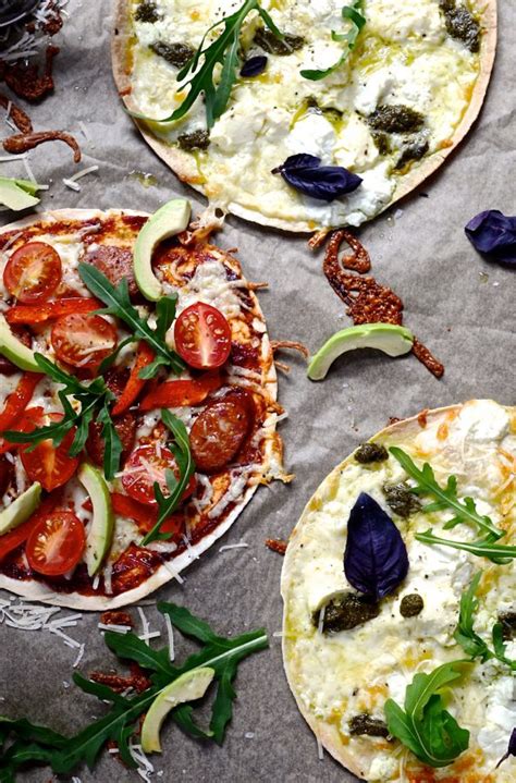Skinny Flatbread Pizzas Bibbyskitchen Recipes Snacks