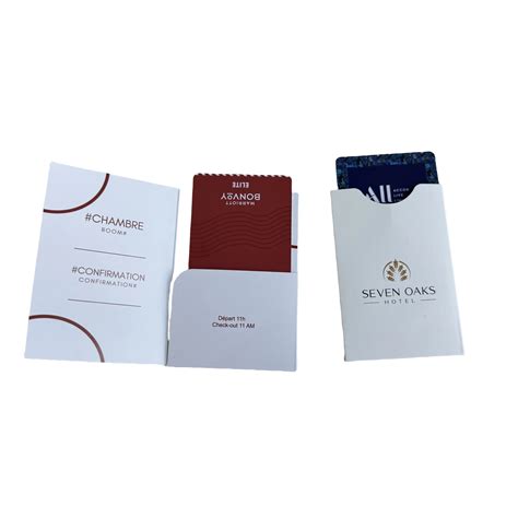 Custom Printed Card Holder Hotel Key Card Sleeve Paper Business