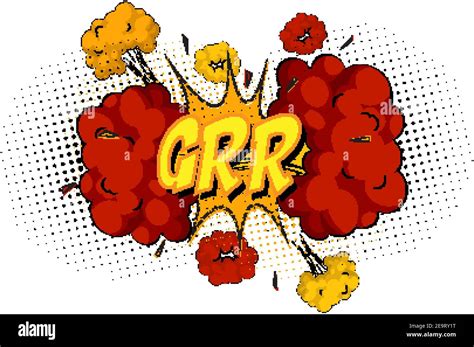 Grr Text On Comic Cloud Explosion Isolated On White Background
