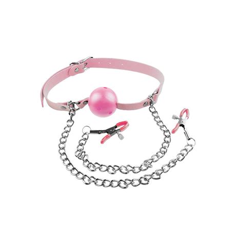 Toy Chain Mouth Plug Milk Clip Pink Chastity Cage Add A Touch Of Pink