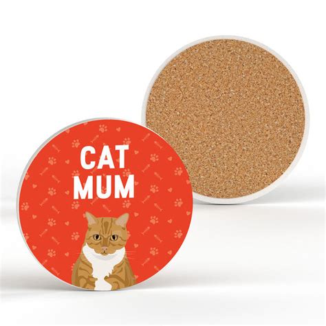 Cat Mum Coaster Ginger Cat The Cat Gallery