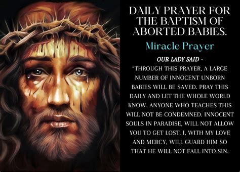 50 Prayer Cards To Baptize Aborted Babies Spread Prayer To Receive O