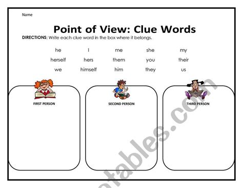 First Second Or Third Person Esl Worksheet By Coelho2005