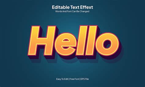 Premium Vector Hello Text Effect