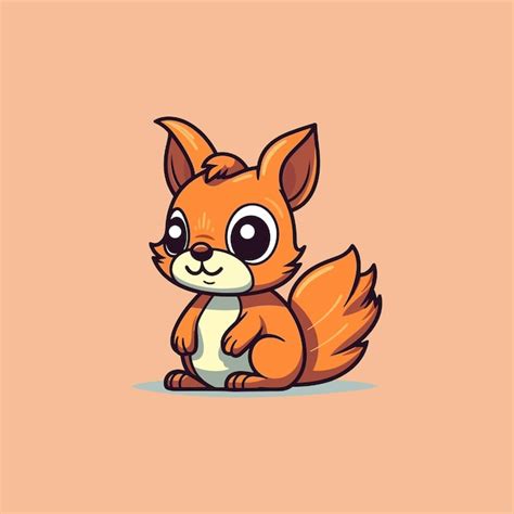 Premium Vector Cute Little Squirrel Cartoon Standing