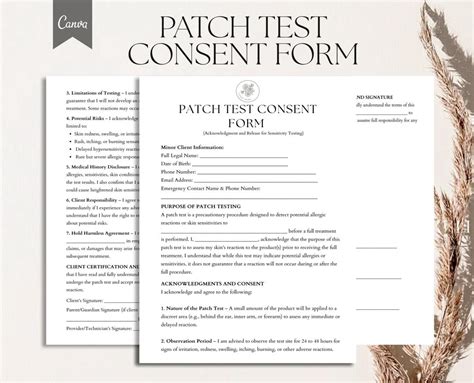 Patch Test Consent Form Template Allergy Test Consent Form