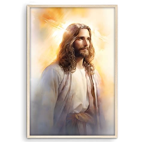 Eastern Print Portrait Of Jesus Christ Looking Towards A Beautiful Future Poster Jesus Art