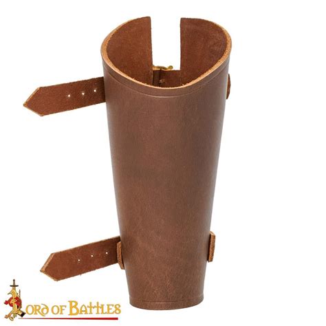 Medieval Archers Leather Bracer For Right Arm Single Bracer Brown