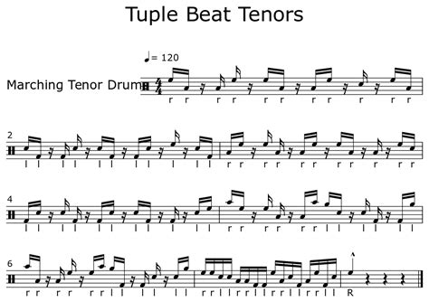 Tuple Beat Tenors Sheet Music For Marching Tenor Drums