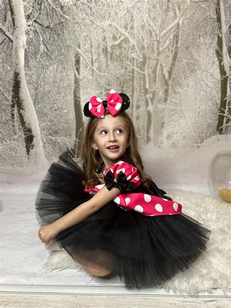 Minnie Mouse Costume Dress Pink Polka Dot Birthday Party Outfit Etsy