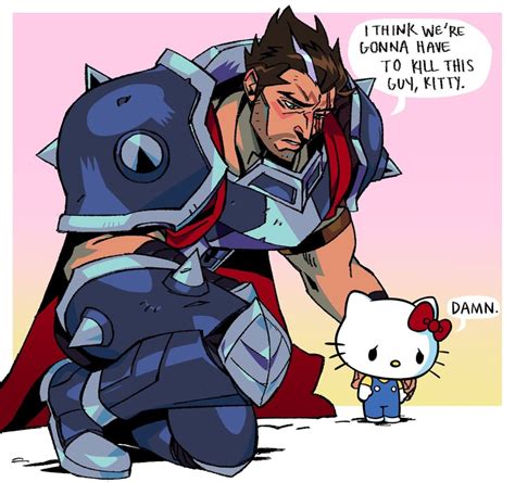 Hello Kitty And Darius League Of Legends And 2 More Drawn By Breaking