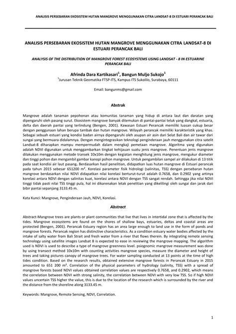 analisis persebaran hutan mangrove di bali dengan memanfaatkan citra landsat pdf