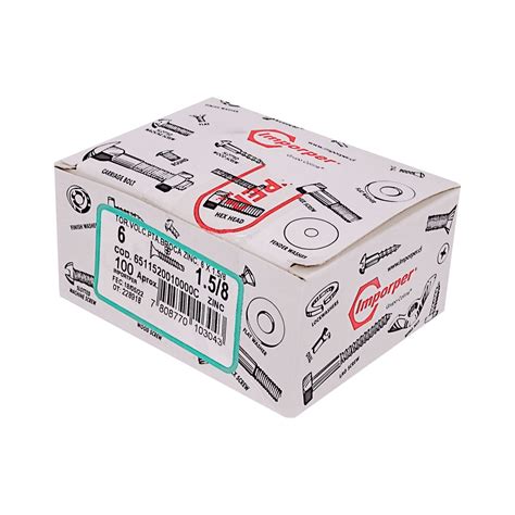 Yus6 13 100 Unids Autoperfor Volcanita 6×1 5 8 Pul Largo 42mm Zinc