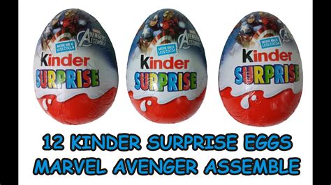 12 Surprise Eggs Kinder Surprise Marvel Youtube