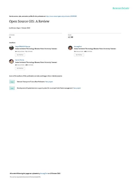 Open Source Gis A Review October 2015 Pdf Esri Arc Gis