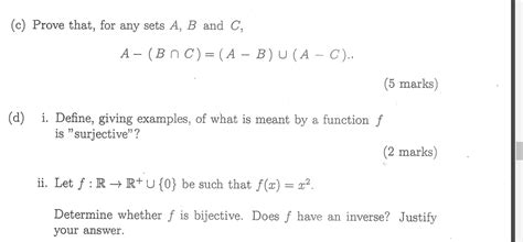 solved c prove that for any sets a b and c