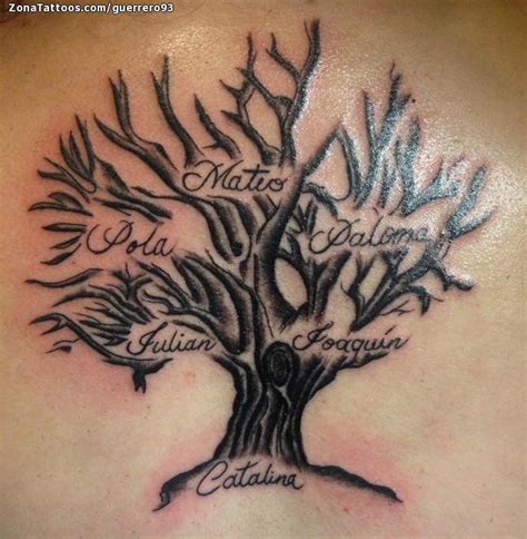 Tatuaje De Árboles Nombres Letras