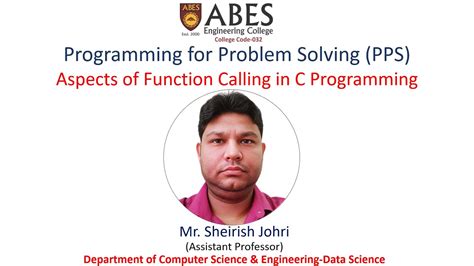 Aspects of Function Calling In C Programming | Programming for Problem Solving - YouTube