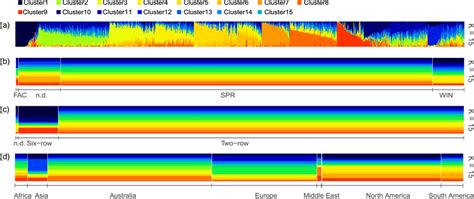 Plot Of Ancestry Estimates Inferred By Admixture For 895 Worldwide