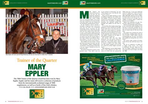 Trm Trainer Of The Quarter Mary Eppler Trainer Magazine North