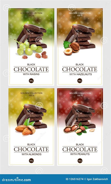 Etiquetas Para El Chocolate Stock De Ilustración Ilustración De Papel