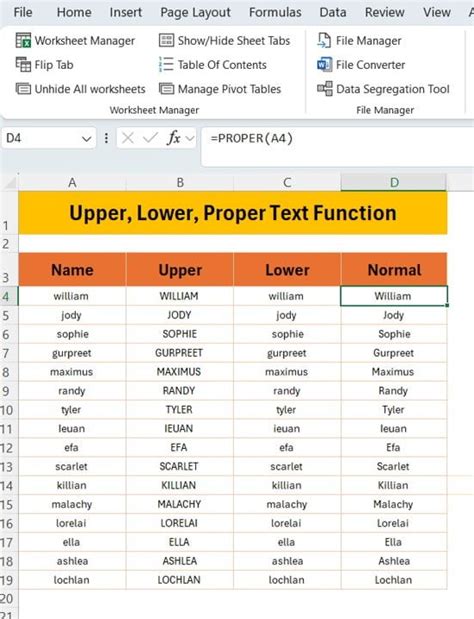 Upper Lower Proper Text Function In Excel 4 Pk An Excel Expert
