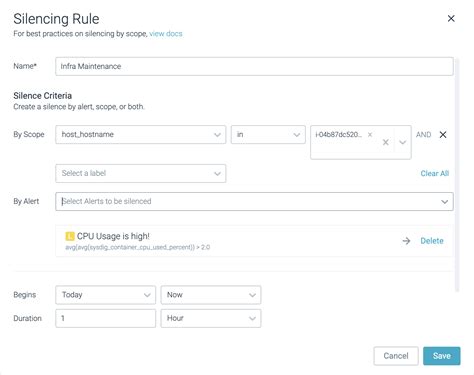 Silence Alert Notifications Sysdig Docs