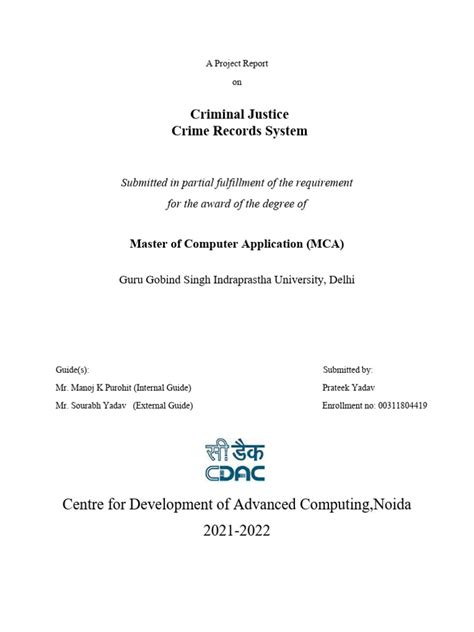 Crime Records System Final Report Download Free Pdf Software