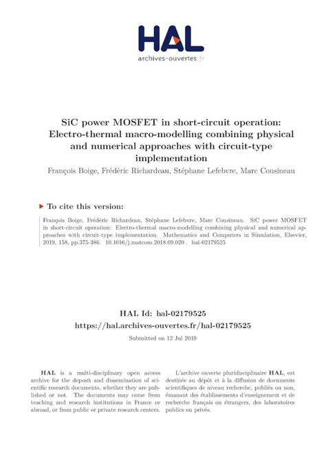 PDF SiC Power MOSFET In Short Circuit Operation Electro DOKUMEN TIPS
