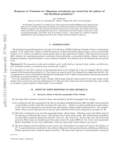 Pdf Response To `comment On Quantum Correlations Are Weaved By The