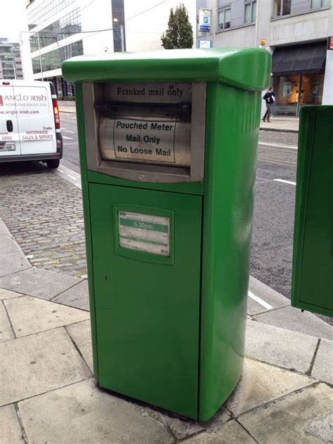 A Big Green Irish Post Box For Franked Mail Found At Mayor Square In