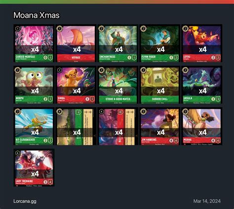 Moana Xmas Lorcana Deck Disney Lorcana