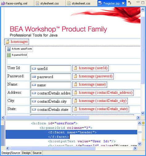 JSF Tutorial Design Views