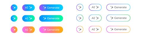 Ai Generated Buttons Set For Artificial Intelligence Generate App