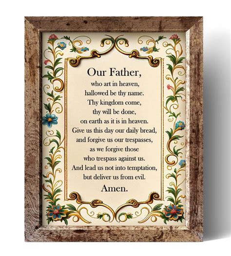 The Lords Prayer Print Matthew 6 9 13 Our Father In Heaven Bible Verse