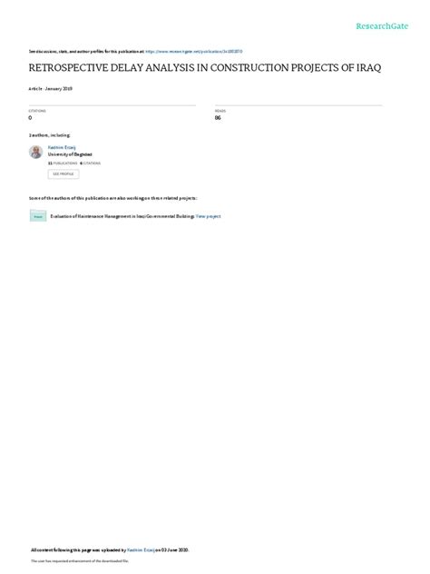 Retrospective Delay Analysis In Construction Pdf Correlation And