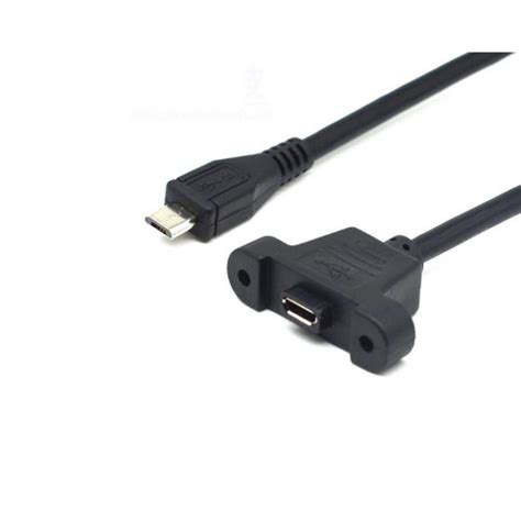 Panel Mount Micro Usb 2 0 B Female To Micro Usb 5 Pin Male Cable