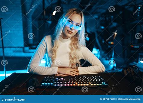 The Streamer In Glowing Neon Glasses Was Getting Ready To Start The