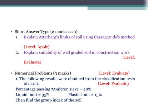 Geotechnical Engineering New Format Of Assignment Rubrics Ppt