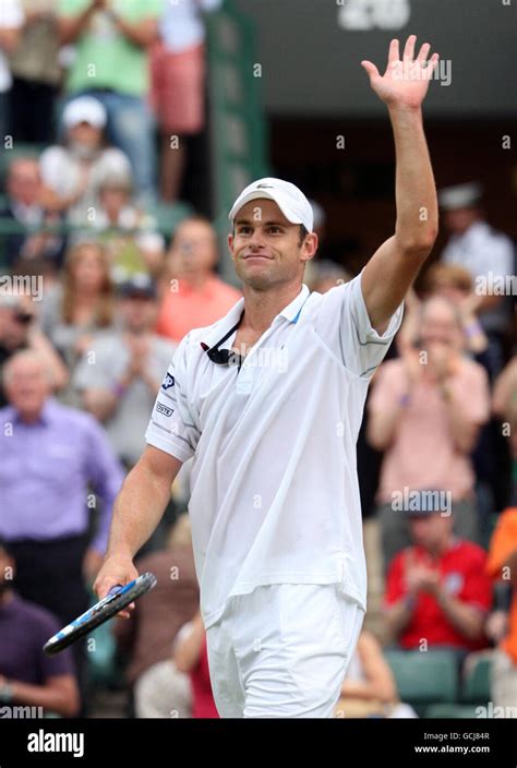 Usas Andy Roddick Celebrates Victory Over Usas Rajeev Ram During Day