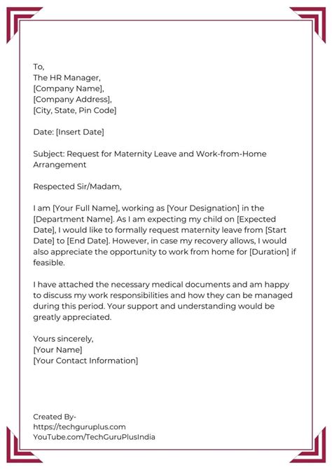 Application For Maternity Or Paternity Leave 5 Formats