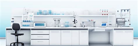 Modern Medical Laboratory On A Light Background Stock Illustration